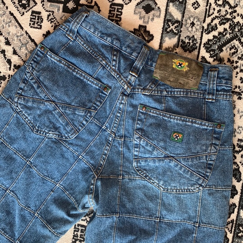 Vintage Designer Chief Seattle Co Patch Wide Jeans - Gem